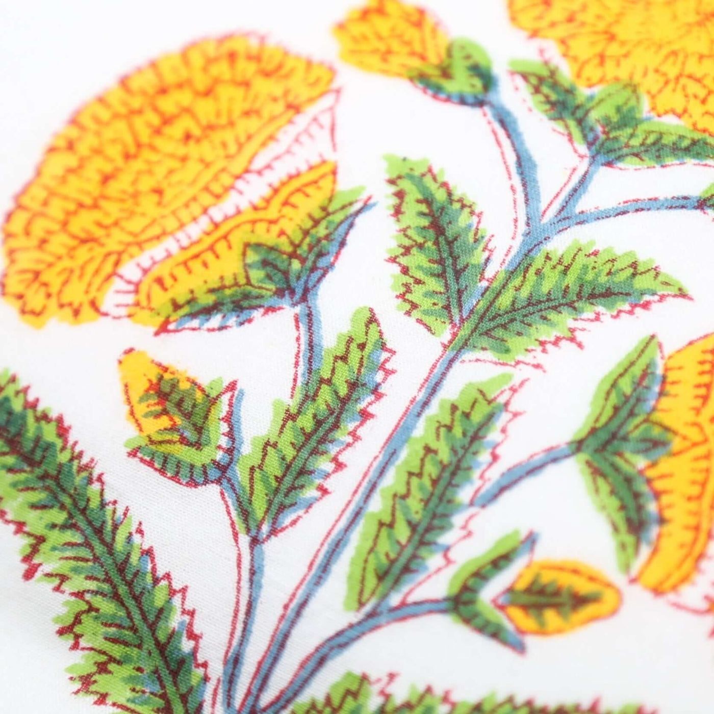 Block Print Pillow Cover: Marigold - Sweetgrass Home