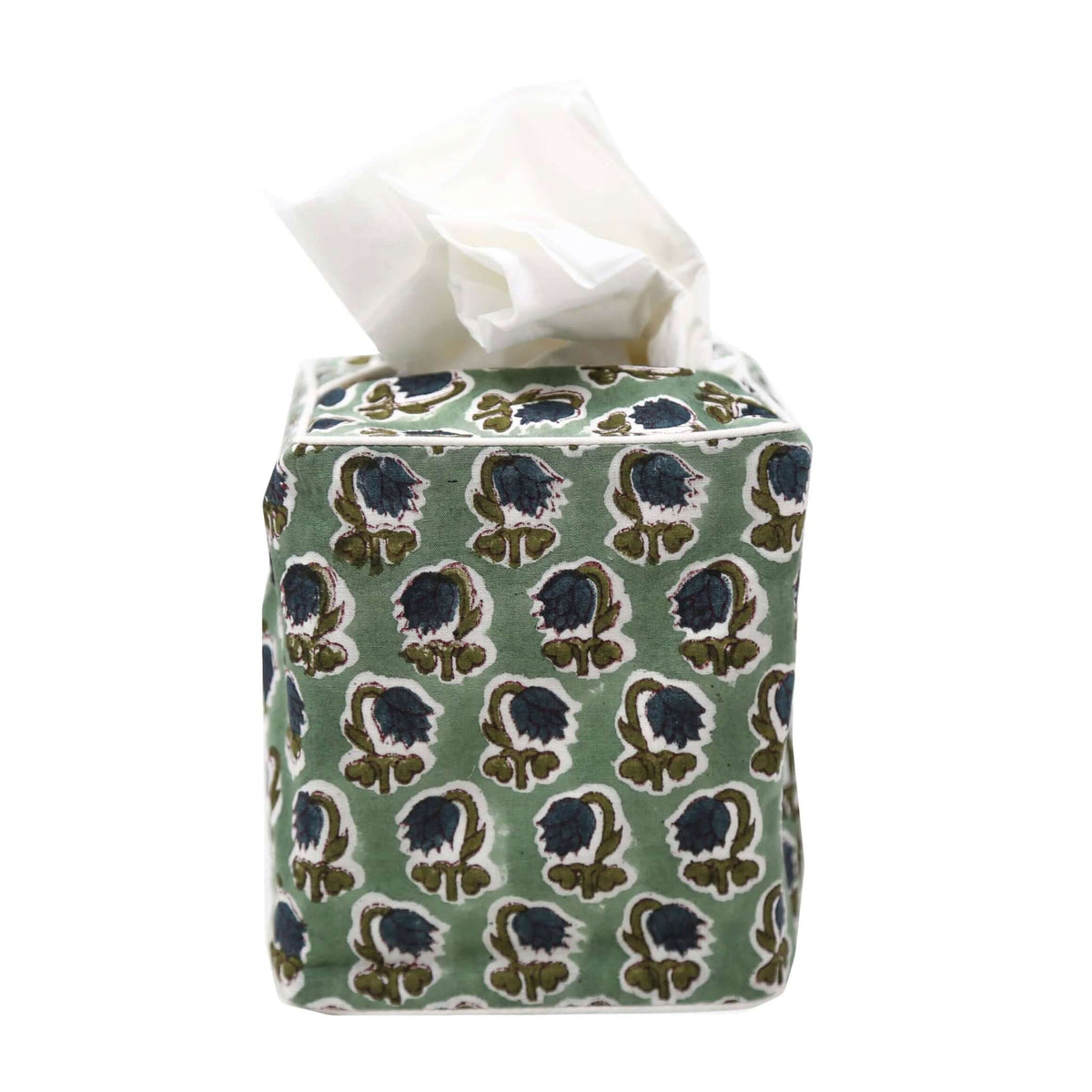 Tissue Box Cover: Tea Tree Block Print - Sweetgrass Home